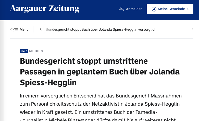 Jolanda Spiess-Hegglin: Unsauberes Vorgehen von Pascal Hollenstein in Bericht übers Binswanger ...