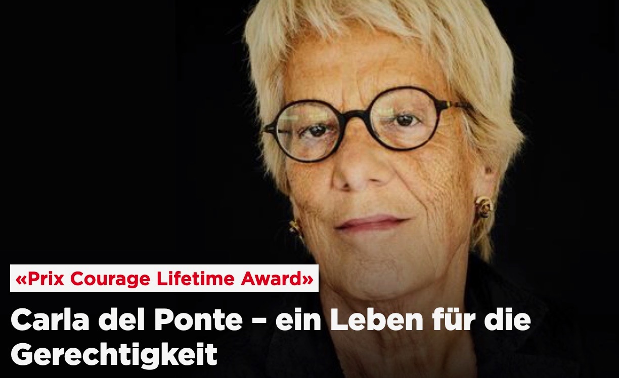 Carla Del Ponte wird mit «Prix Courage Lifetime Award» geehrt ...