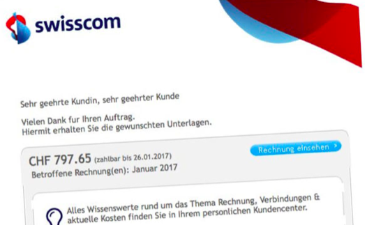 Rechnungs-Mail ohne Rechnung: Swisscom sorgt für Verwirrung ...
