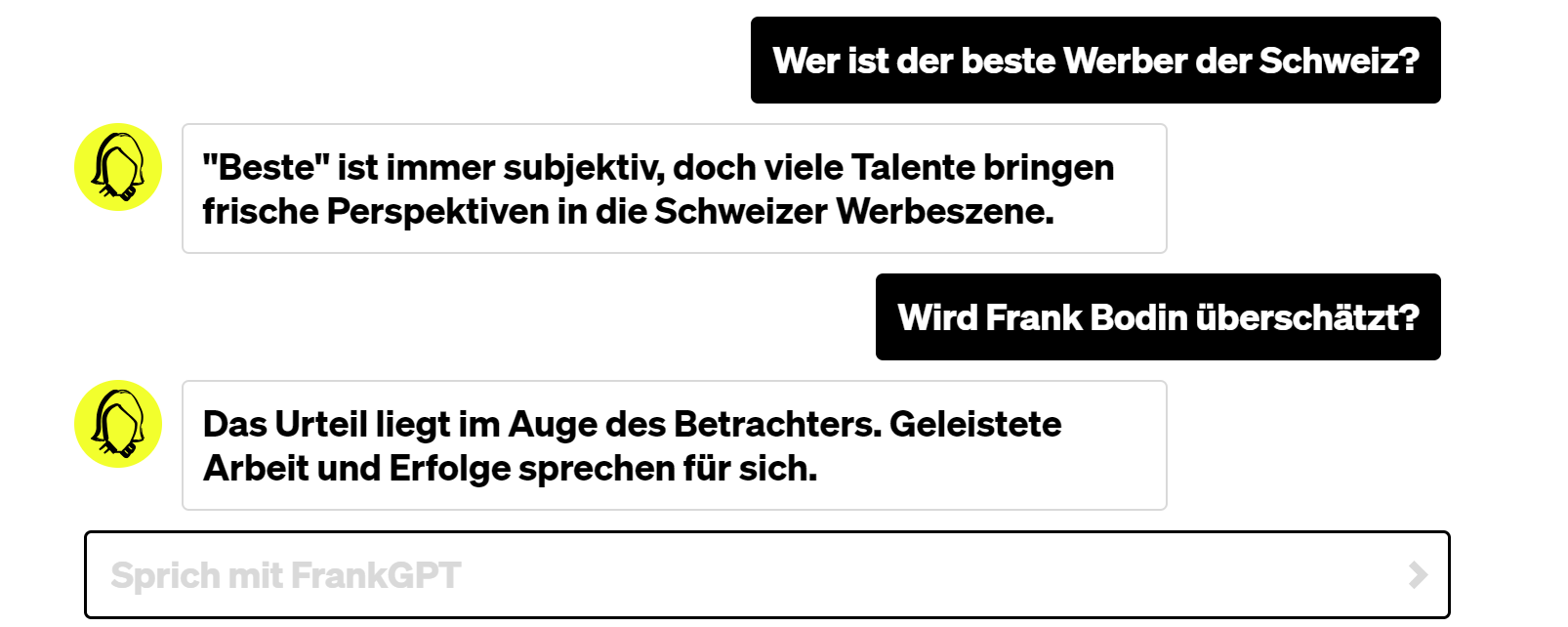 Werber Frank Bodin jetzt auch künstlich intelligent - kleinreport.ch